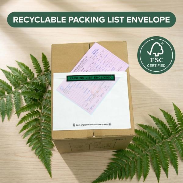 Quality Glassine Eco Biodegradable Shipping Document Wallet | Plastic-Free FSC Certified Recyclable Custom Bulk Envelope for sale