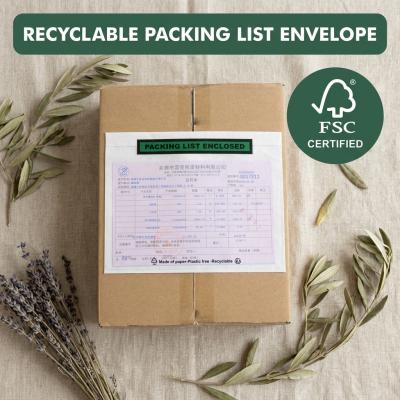 China Eco-Friendly Biodegradable Waterproof Glassine Document Enclosed Pouch | Recyclable Plastic-Free Shipping Pouch FSC Certified for sale