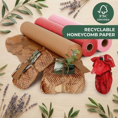 China Sustainable Paper Packaging for Small Online Business Biodegradable Honeycomb Cushion Wrap Roll for sale