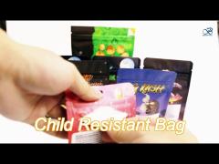 Custom Odor Proof Child Safe Mylar Bags For Tobacco Packaging With Secure Plastic Zip Lock