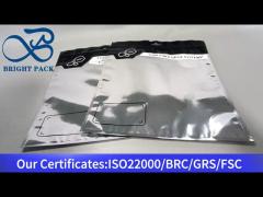 Silver three-side sealed bag with clear window