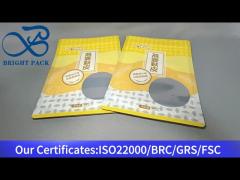 yellow stand up aluminum foil composite bag for oatmeal 450g