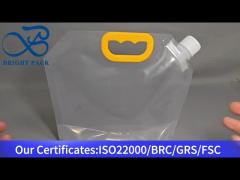 clear spouted liquid stand up pouches with handle large capacity