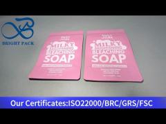 pink standing aluminum plastic pouch for food 140g