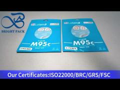 blue plastic bag with clear window for face mask