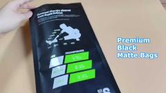 Premium Black Matte Zip Lock Bags for Branded Packaging & Secure Product Storage