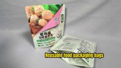 Reusable food packaging bags