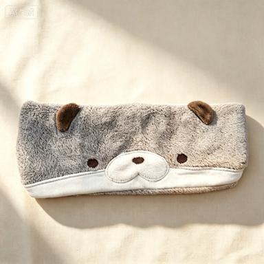 China Soft Coral Fleece Plush Hair Band with 3D Dog Ears and Wide Edge Design for Skincare and Makeup for sale
