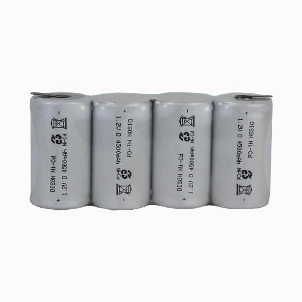 Quality High Capacity 4.8V 4500mAh D Rechargeable NiCd High Temperature Battery Pack For for sale