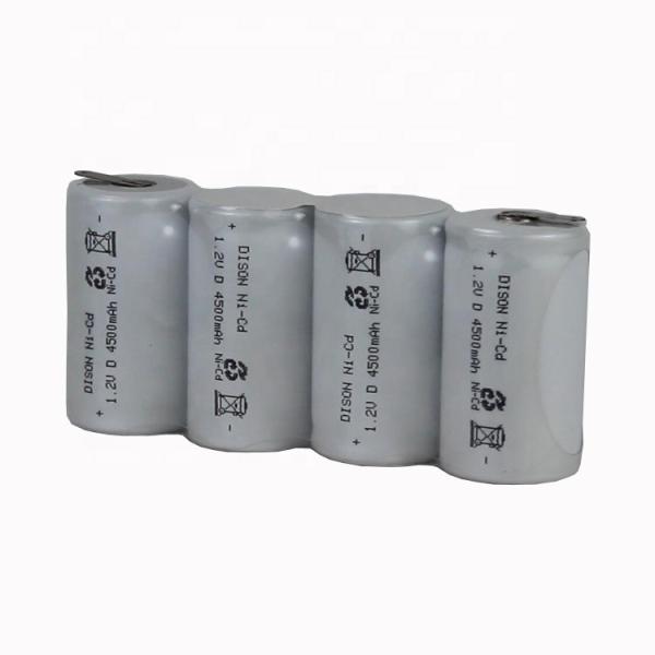 Quality High Capacity 4.8V 4500mAh D Rechargeable NiCd High Temperature Battery Pack For for sale