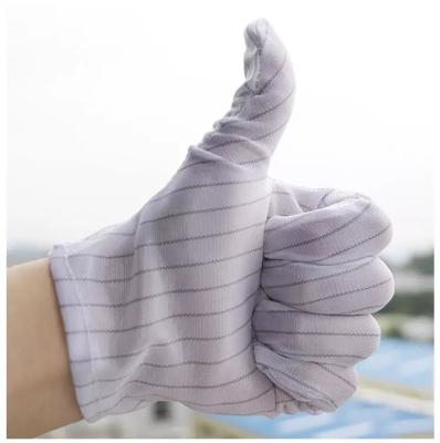 Cina Nylon White ESD PU Top Carbon Fiber Anti Static Working Safety ESD Gloves For Cleanroom in vendita