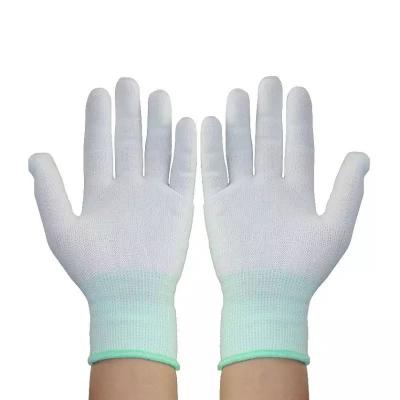 China PU Electronic Work Anti Static Esd Glove With PVC Dot Coated for sale