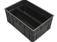 China ESD Storage Box 138x92x48mm Black Conductive PP Anti Static Circulation Container for sale