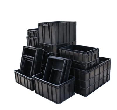 China Antistatic Electronics Tray Folding ESD Bin Box Plastic Black With Dividers en venta