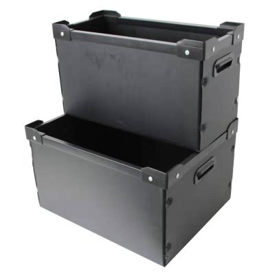 China Conductive Container Anti Static Plastic ESD Box Circulation Black à venda