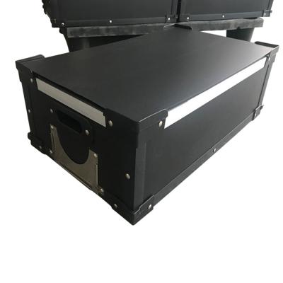 China Conductive Container Anti Static Plastic ESD Box Circulation Black à venda