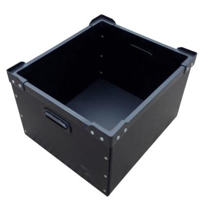 China Conductive Container Anti Static Plastic ESD Box Circulation Black à venda