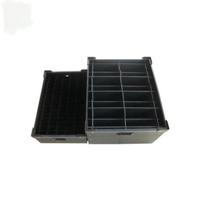 China Black ESD PP Folding Corrugated Antistatic Storage Containers Plastic With Lid à venda