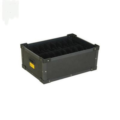 China Black ESD PP Folding Corrugated Antistatic Storage Containers Plastic With Lid à venda