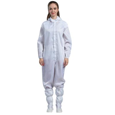 中国 白い立場つばESDの反静的なジャンプスーツのクリーン ルームのジャンプスーツ 販売のため