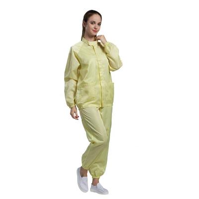 中国 クリーンルームの伸縮性がある袖口の反静的な衣服OEM ESDの安全な衣類 販売のため