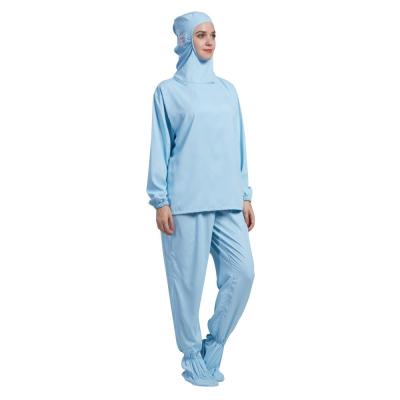 China Calças longas da camisa da luva do anti Workwear estático encapuçado da sala de limpeza à venda