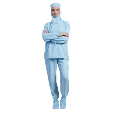 China Calças longas da camisa da luva do anti Workwear estático encapuçado da sala de limpeza à venda