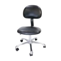 China Adjustable Saddle PU Foam ESD Lab Chair with Backrest Swivel 260mm Gas Spring for sale