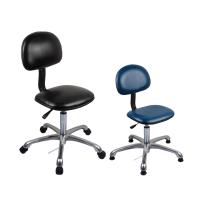 China Adjustable Saddle PU Foam ESD Lab Chair with Backrest Swivel 260mm Gas Spring for sale