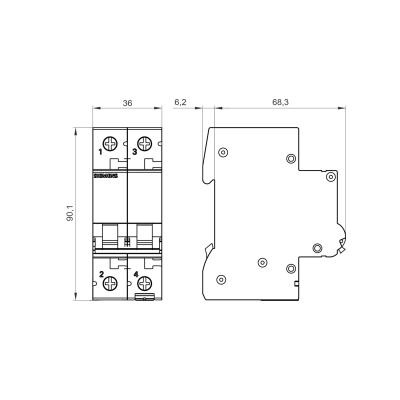 China 100% Strictly Tested 5SL6210-7CC 2-Pole Miniature Circuit Breaker for Siemens 400V 6kA for sale
