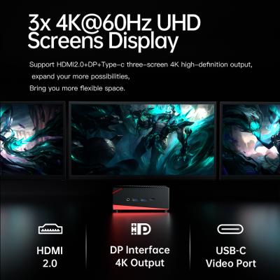 China AMD Ryzen 4500U CPU Gaming Mini PC Radeon Graphics USB3.0 M.2 NVME SSD 2 X LAN WiFi 6 for sale