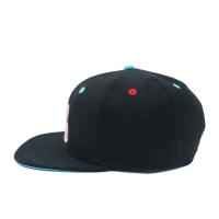 China 6 Panel Flat Brim 3D Embroidery Cotton Snapback Hat Adjustable Size for sale