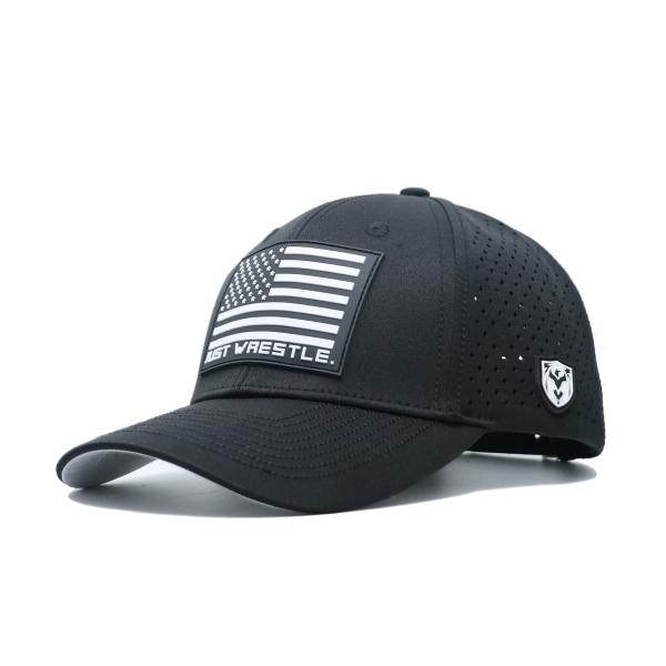 Custom Waterproof Laser Cut Perforated UPF50 Sun Protect Mesh Hat With Color Blocking