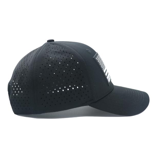 Custom Waterproof Laser Cut Perforated UPF50 Sun Protect Mesh Hat With Color Blocking