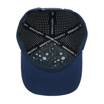 China Chapéu de caminhoneiro unisex para adultos de 5 painéis com buraco de tee e chapéu de golfe com buraco de laser impermeável à venda