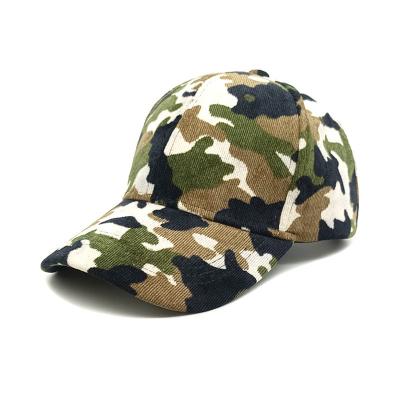 Cina Cappuccio da baseball a 6 pannelli ricamato Con bordura pre-curva Cappuccio in tessuto di corduroy camuffato 230gm in vendita