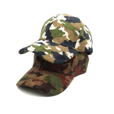 Cina Cappuccio da baseball a 6 pannelli ricamato Con bordura pre-curva Cappuccio in tessuto di corduroy camuffato 230gm in vendita
