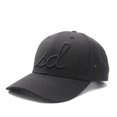 Cina Cappello da baseball maschile femminile 6 pannelli ricamo 3D Cappello sportivo personalizzato nero in vendita