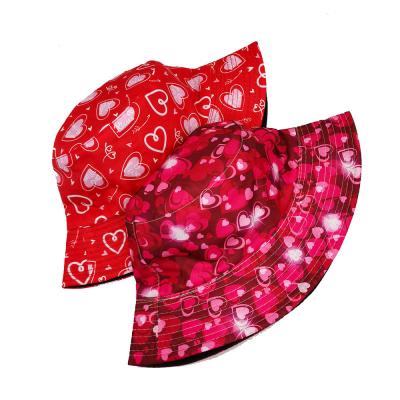 China Windproof Winter Hat Bucket Hat Heart Fishermen Digital Sublimation Printing for sale