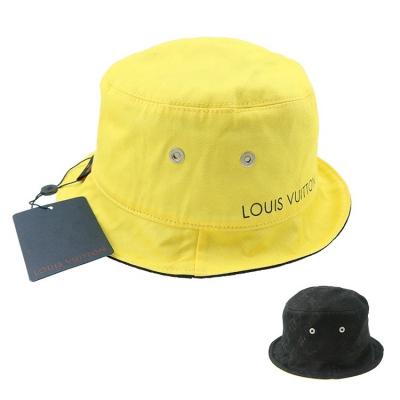 China Unisex Reversible Bucket Hat Embroidered Wide Brim Fisherman Cap ODM Designs for sale