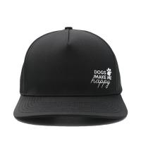 China Custom Breathable Snapback Hat 58cm Polyester Black Baseball Cap with Silk Screen Printing for sale