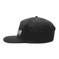 China Custom Breathable Snapback Hat 58cm Polyester Black Baseball Cap with Silk Screen Printing for sale