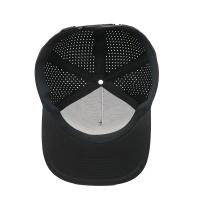China Custom Breathable Snapback Hat 58cm Polyester Black Baseball Cap with Silk Screen Printing for sale