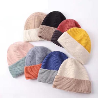 China 50% RPET 50% acrílico Logotipo de Design Solid Cuff Boné de Tricoteado Cap para o Calor Invernal for sale