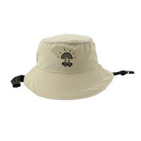 China Custom Polyester Waterproof Sun Bucket Hat with Adjustable Chin Strap 58cm for sale