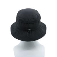 China Custom Rubber Patch Logo Men Surfing Hat Sun Bucket Hat 58cm Adjustable Chin Strap for sale