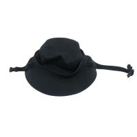 China Custom Rubber Patch Logo Men Surfing Hat Sun Bucket Hat 58cm Adjustable Chin Strap for sale