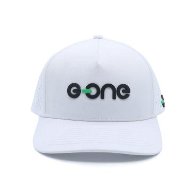 China 56CM 5-Panel Hat Sonic Emboss Pinch Perforated Sport Cap Performance Embroidered Hat for sale