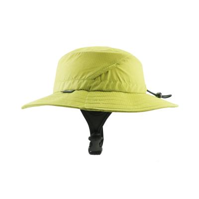 Cina ODM Disegni Custom Polyester Largo bordo Protezione solare Cappello da surf con cinghia del mento regolabile in vendita