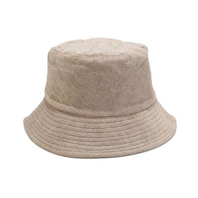 China 48CM Blank Terry Towel Bucket Hat For Adults Unisex Embroidery Towel Warmer for sale